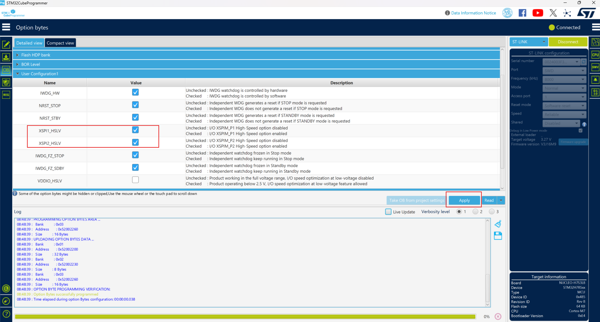 Solved: NUCLEO-H7S3L8 Debugging Code Running from XSPI NOR ...